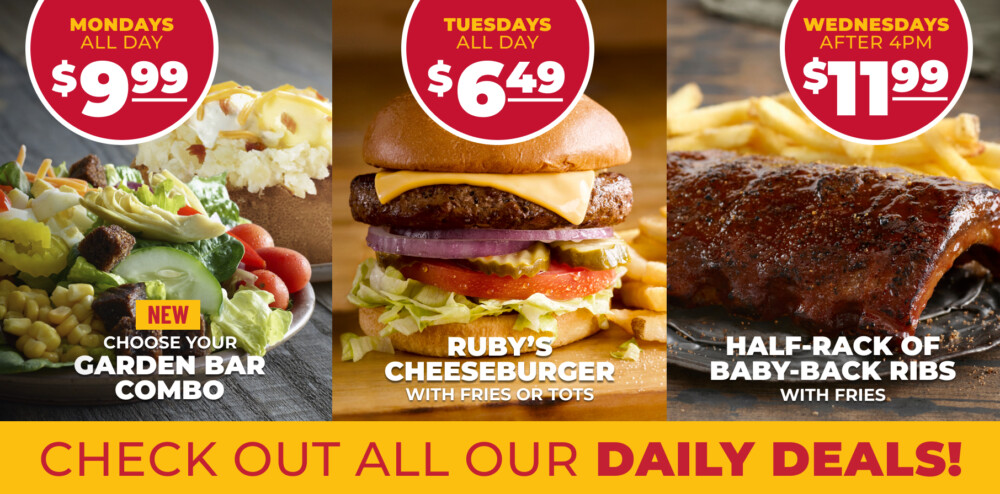 Ruby Tuesday - Burgers, Seafood, Ribs, Steaks!