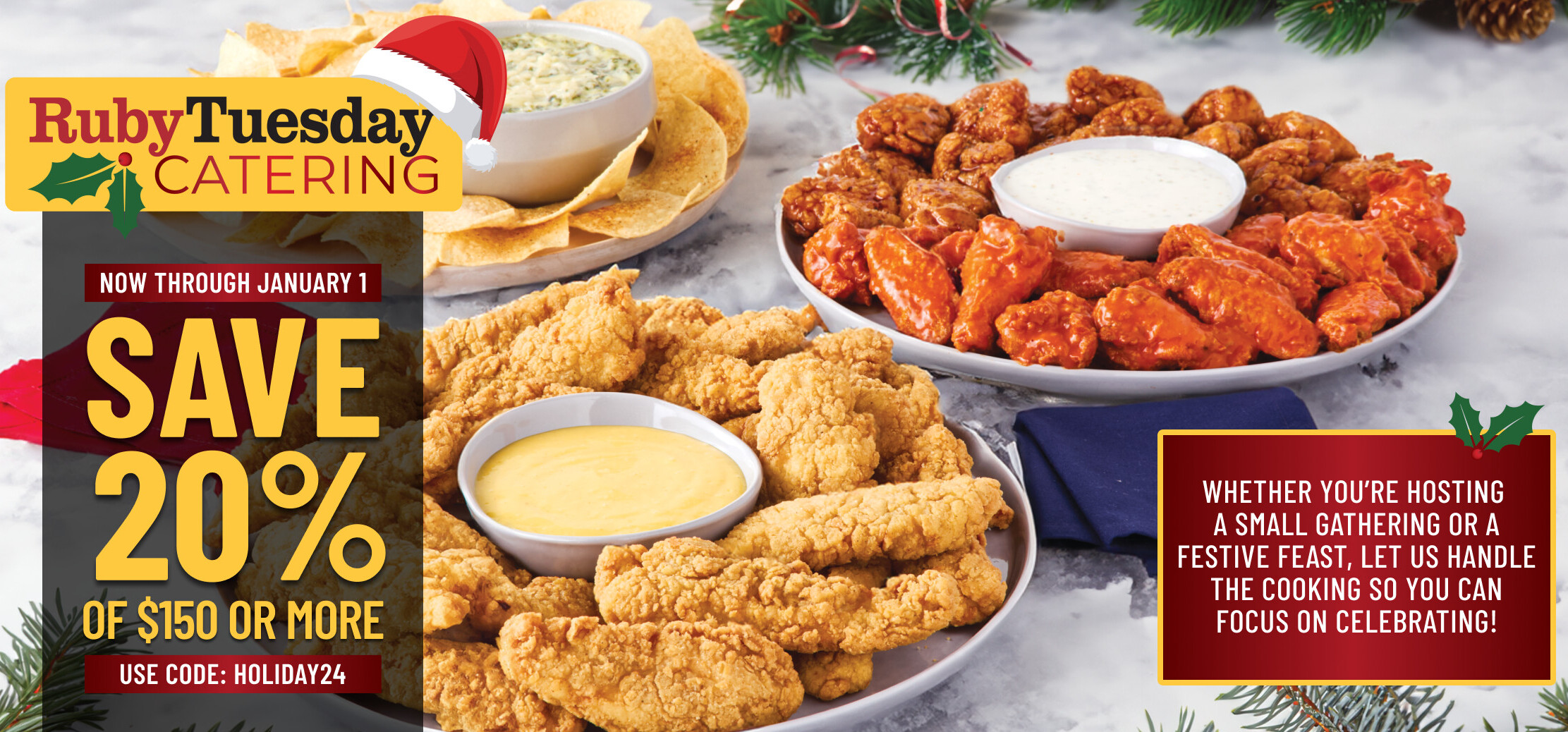 Ruby Tuesday Holiday Catering for small or large parties